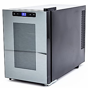 Avanti WCT6C4S Wine Cooler Refrigerator with 6 Bottle Capacity, Thermoelectric Cooling, Freestanding WineCellar, Temperature LED Display, Black