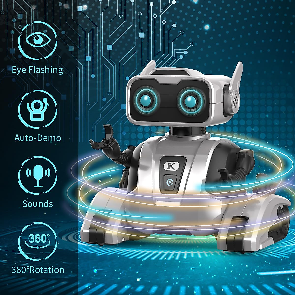 REMOKING Robot Toy, STEM Remote Control Robot Toys for Kids, Educational Intelligent RC Robots with Dance, LED Eyes, Interactive Smart Robot Toys Gifts for Boys Girls Kids 3 4 5 6 Years Old