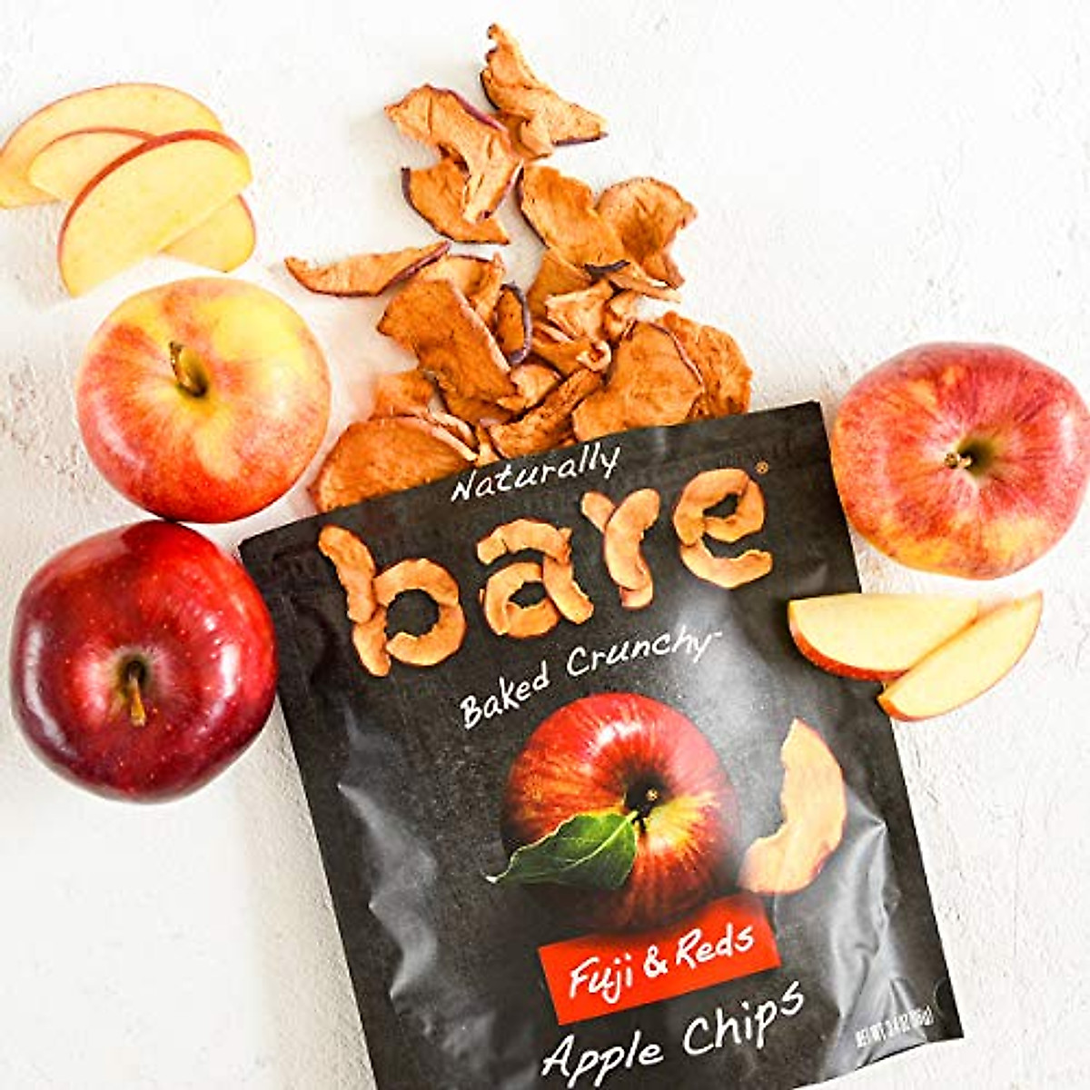 Bare Baked Crunchy Apple Fruit Snack Pack, Gluten Free Snacks, Fujis & Reds, 0.53 Ounce (Pack of 16)