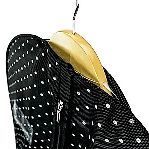HANGERWORLD 40inch Garment Bag for Suits and Dresses Bags for Closet Storage Breathable Clothes Cover Dust Protector (1 Pack, Black Polka)