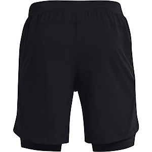 Under Armour Men's Launch Run 7-Inch 2-in-1 Shorts , Black (001)/Reflective , X-Large