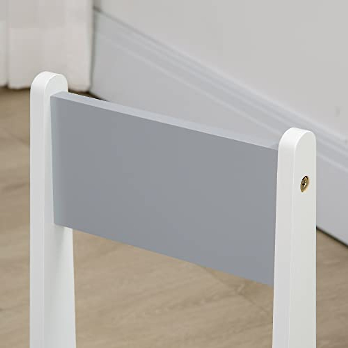 Qaba 3 Pcs Kids Table and Chair Set with Storage Under Tabletop, Activity Table and 2 Chairs, Kids Drawing Table for Playroom Furniture, Grey