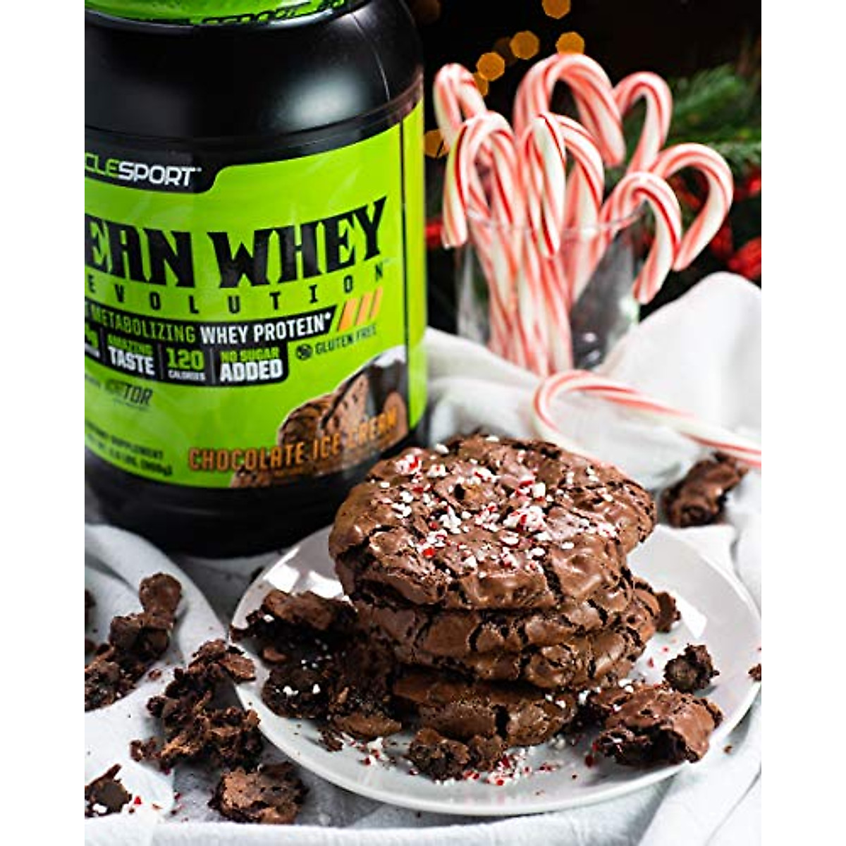 Musclesport Lean Whey Revolution™ Protein Powder - Whey Protein Isolate - Low Calorie, Low Carb, Low Fat, Incredible Flavors - 25g Protein per Scoop - 2lb Chocolate Ice Cream