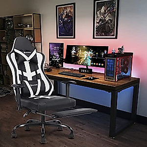 Gaming Chair Massage with Footrest Gamer Chair Ergonomic Gaming Chair for Adults Video Game Chair with Headrest and Massage Lumbar Support Gaming Chair Adjustable Swivel