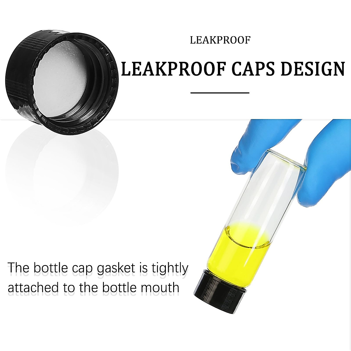 JIUWU 15ml (1/2 Oz) Clear Glass Sample Vials, 42pcs Liquid Transparent Bottles Lab Screwcap Capacity Travel Container