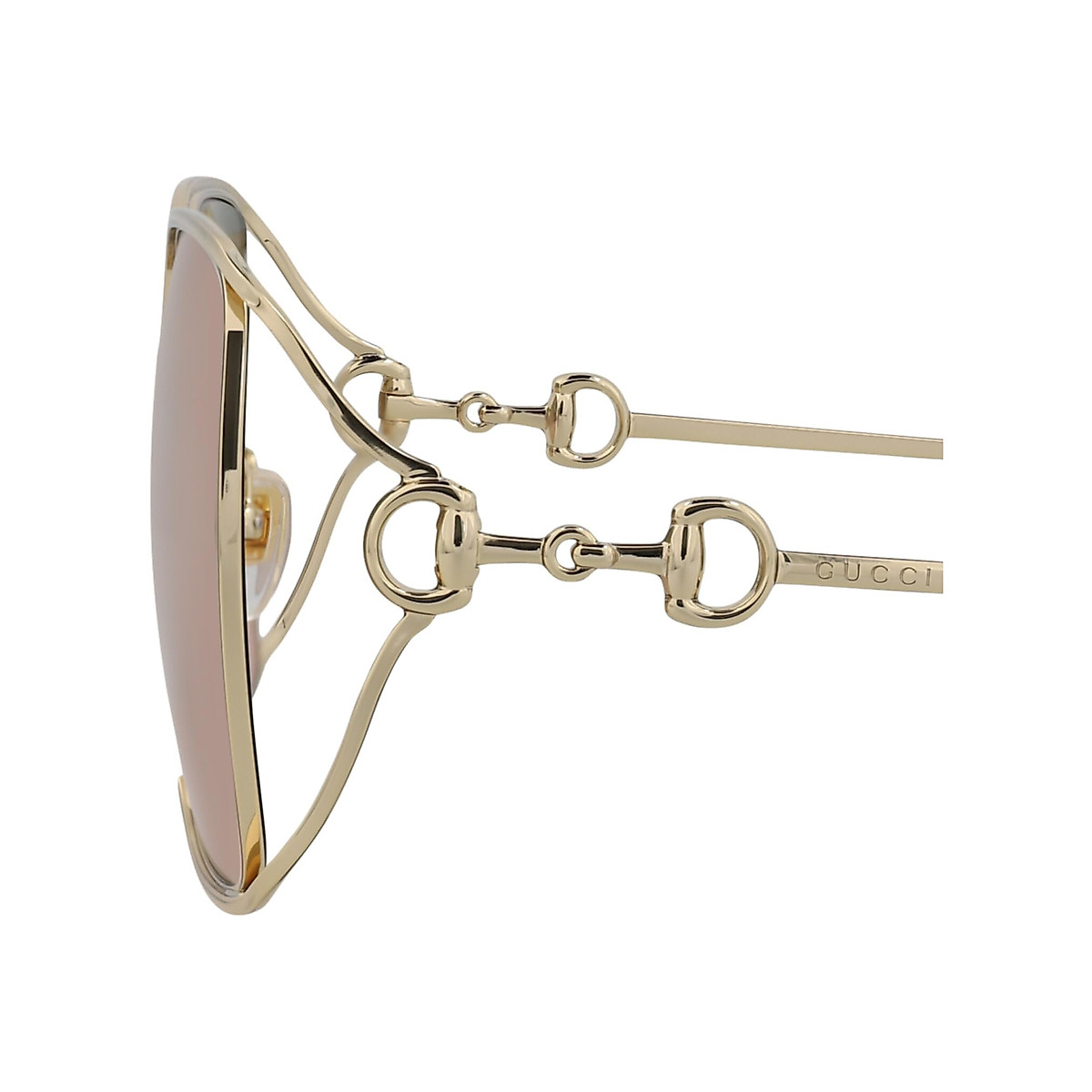 Gucci Women's Oversized Rectangular Sunglasses, Shiny Endura Gold, One Size