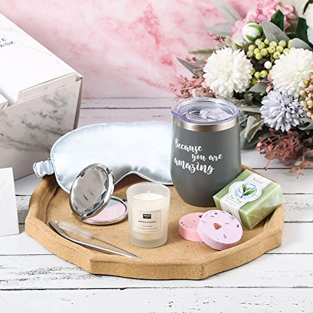 MAJOAK Stainless Steel Get Well Soon Gifts for Women|14pcs self-care Package for Women & Men| Thinking of you gift basket for loved ones| Birthday Gift Box|