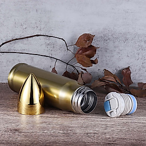 Goetland 304 Stainless Steel 17 oz 500 ml Bullet Tumbler Water Bottle Vacuum Insulated Cup Travel Mug Flasks No logo Gold