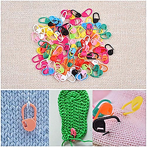 500 Pieces Colorful Knitting Markers Crochet Clips, Knitting Crochet Stitch Markers, Stitch Counter Needle Clips for Knitting DIY Craft Plastic Safety Pins