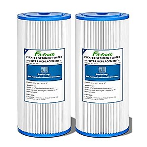 Fil-fresh 5 Micron 10" x 4.5" Whole House Water Filter Compatible with GE GXWH40L, FXHSC, Culligan R50-BBSA, Dupont WFHDC3001, W50PEHD (2 Pack)
