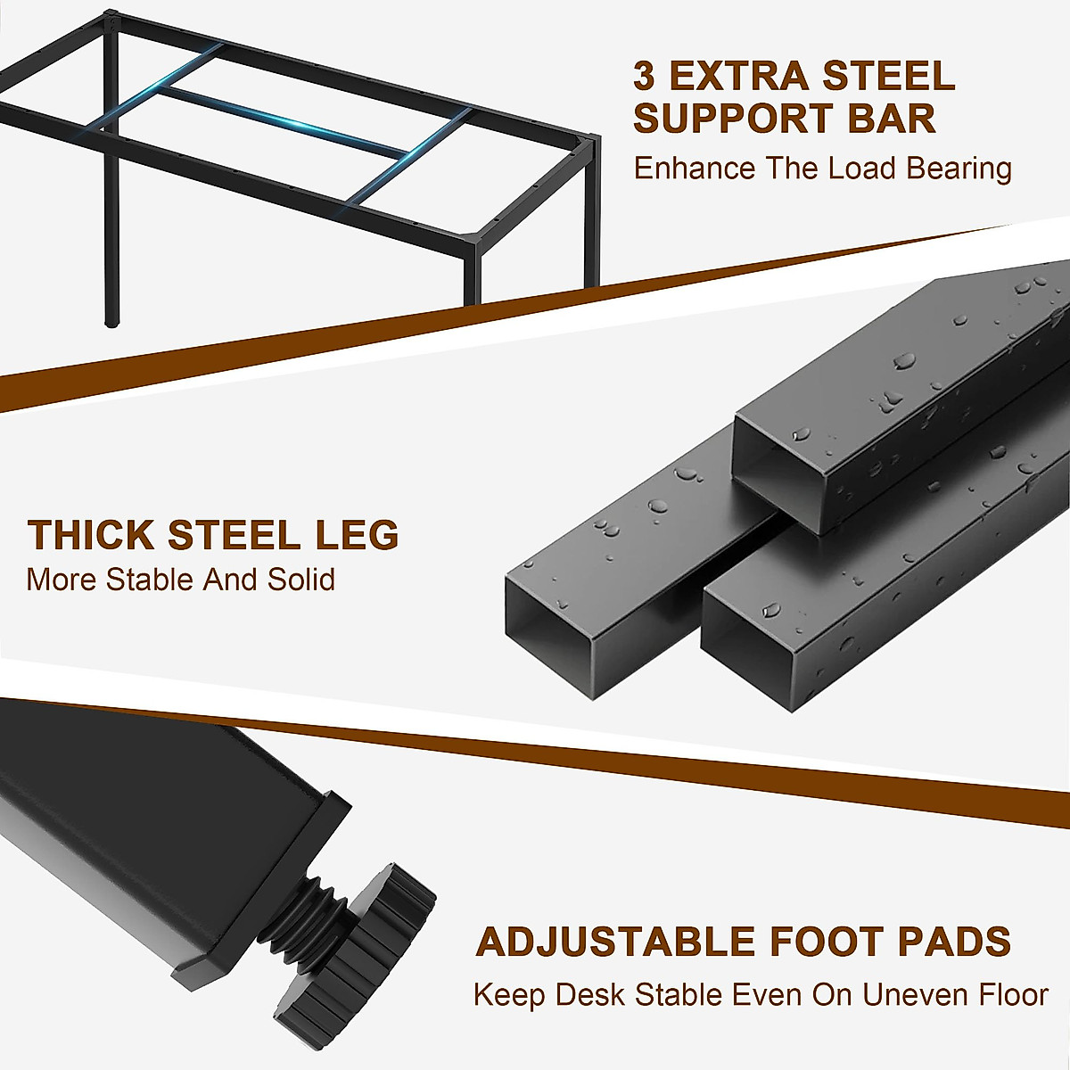 soges 70.8 Inch Stylish Computer Desk, Large Executive Office Desk, Simple Study Writing Desk, Workstation Business Furniture for Home Office, Black