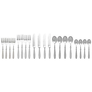 B&F Piece Nikita Bistro 20 Pc Forged Stainless Steel Flatware Set, 3.4 LB, Silver