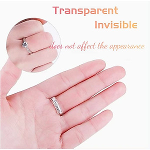 Ring Size Adjuster for Loose Rings, Transparent Silicone Jewelry Sizer, Mandrel for Making Jewelry Guard, Spacer, Sizers, Fitter for Women Loose Rings Fit Almost Any Ring - 8 Pack, 4 Sizes