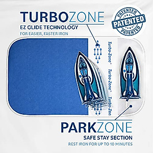 Bartnelli Premium Ironing Mat, Made in Europe Pad with Patent Technology | Iron Board Replacement for Small Tabletop, Counter, Washer, Dryer, Patent Park & Turbo Zone, with Non-Slip Bottom Rubber