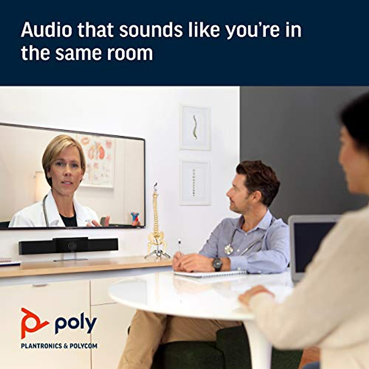 Poly Studio - 4K USB Video Conference System (Polycom) - Camera, Microphone, and Speaker Bar for Small & Medium Conference Rooms - Presenter Tracking, NoiseBlock AI, Autoframing - Teams/Zoom Certified