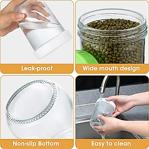 Lallisa 12 Pcs 16 oz Wide Mouth Glass Mason Jars with Colored Plastic Lids and Metal Airtight Lids Food Storage Jars Overnight Oats Containers for Crafts Meal Preparation Pickling 1 Pint Canning