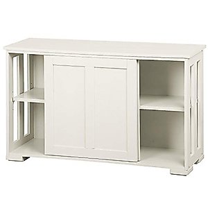 go2buy Antique White Stackable Sideboard Buffet Storage Cabinet with Sliding Door Kitchen Dining Room Furniture