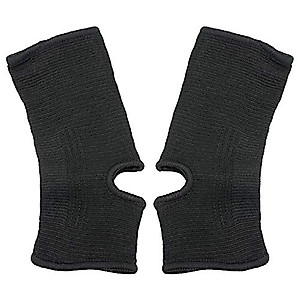 Luwint kid Compression Ankle Brace - Knitted Ankle Sleeve Sock Support for Sprains Arthritis Tendonitis Running Fitness, 1 Pair Black