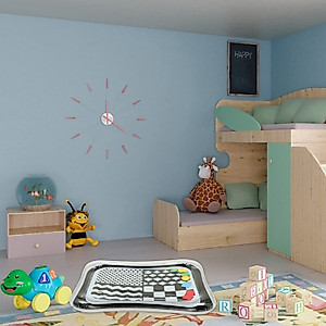 Toyvian Tummy Time Water Mat Inflatable Infant Baby Water Mat Toddler High Contrast Baby Kids Fun Plaything for 3- 12 Months Baby ( Black&White )