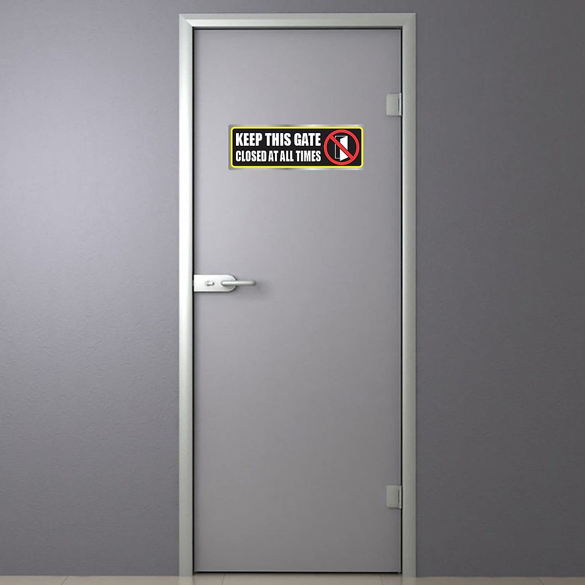 Keep Gate Closed at All Times Sign Sticker - (Pack of 12) 9" x 3" Large Matte Finish Laminated Vinyl Decals Door Warning Labels