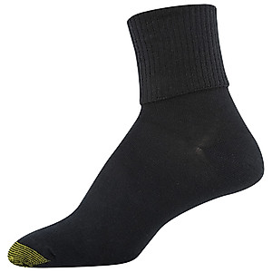 GOLDTOE Women's Classic Turn Cuff Socks, Multipairs, Black (6-Pairs), Medium