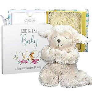 Tickle & Main Baby Praying Musical Lamb and Prayer Book Gift Set in Keepsake Box, Baptism Gifts for Girls & Boys
