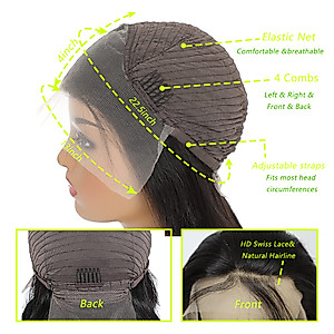 Yogurtgirl 13x4 Lace Front Wigs Human Hair, 20Inch Glueless Human Hair Wigs for Black Women, HD Transparent Body Wave Lace Front Wigs Human Hair Pre Plucked with Baby Hair, 180% Density Glueless Wigs.