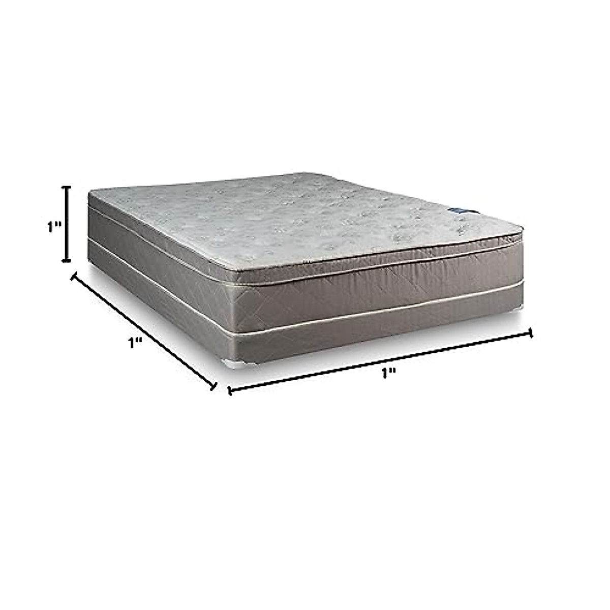 Continental Sleep 10-Inch Plush Foam Encased Hybrid Eurotop Innerspring Mattress and 4" Wood Low Profile Boxspring/Foundation Set, Queen