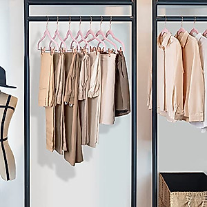 HOUSE DAY Velvet Skirt Hangers 24 Pack and Velvet Hangers 50 Pack, Non Slip Hangers Set