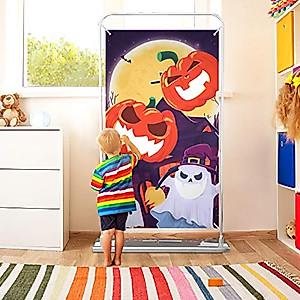 BESPORTBLE Halloween Pumpkin Bean Bag Toss Game Festive Portable Toss Game Banner with Bean Bags Party Favors for Halloween Kids Party