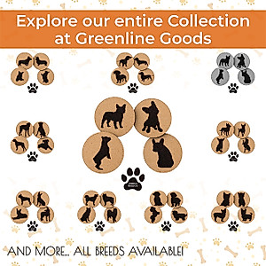 Greenline Goods French Bulldog Lovers Cork Drink Coasters - Set of 4 Dog Coasters with Protective Bottom - French Bulldog Decor Coasters for Drinks - Frenchie Gift Idea for French Bulldog Moms & Dads