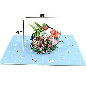 Hummingbird Pop Up Card, Birthday Card, Mother's Day Card, Summer Card, Thinking of You, Bird Lovers