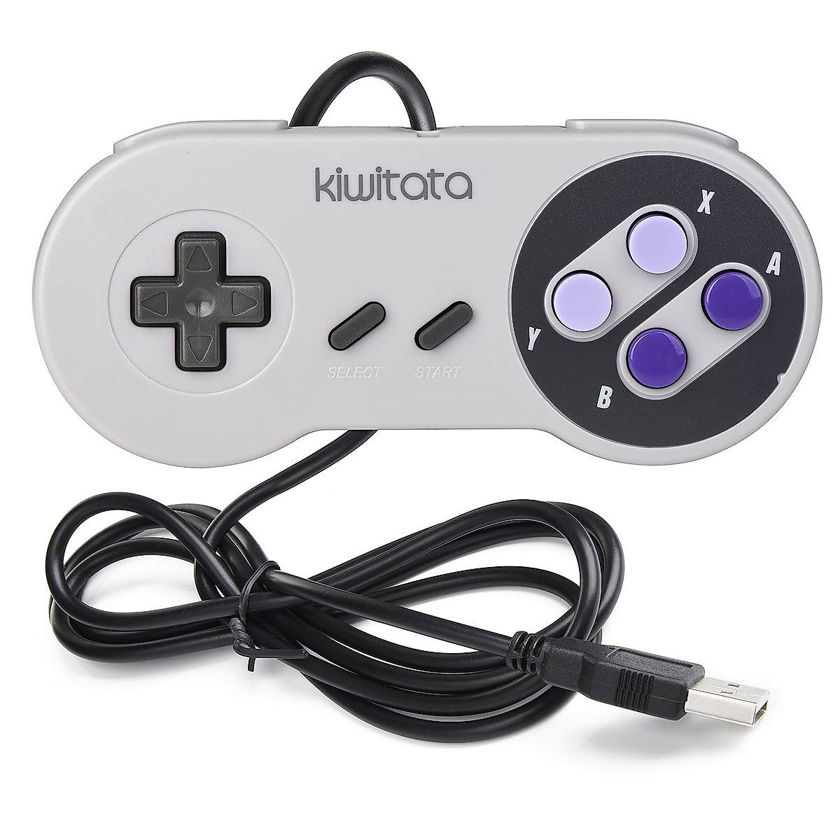 KIWITATA 2X Classic SNES USB Controller for Retro Gamings, Super NES Wired USB Joypad Game Controller for Windows PC Mac Raspberry Pi