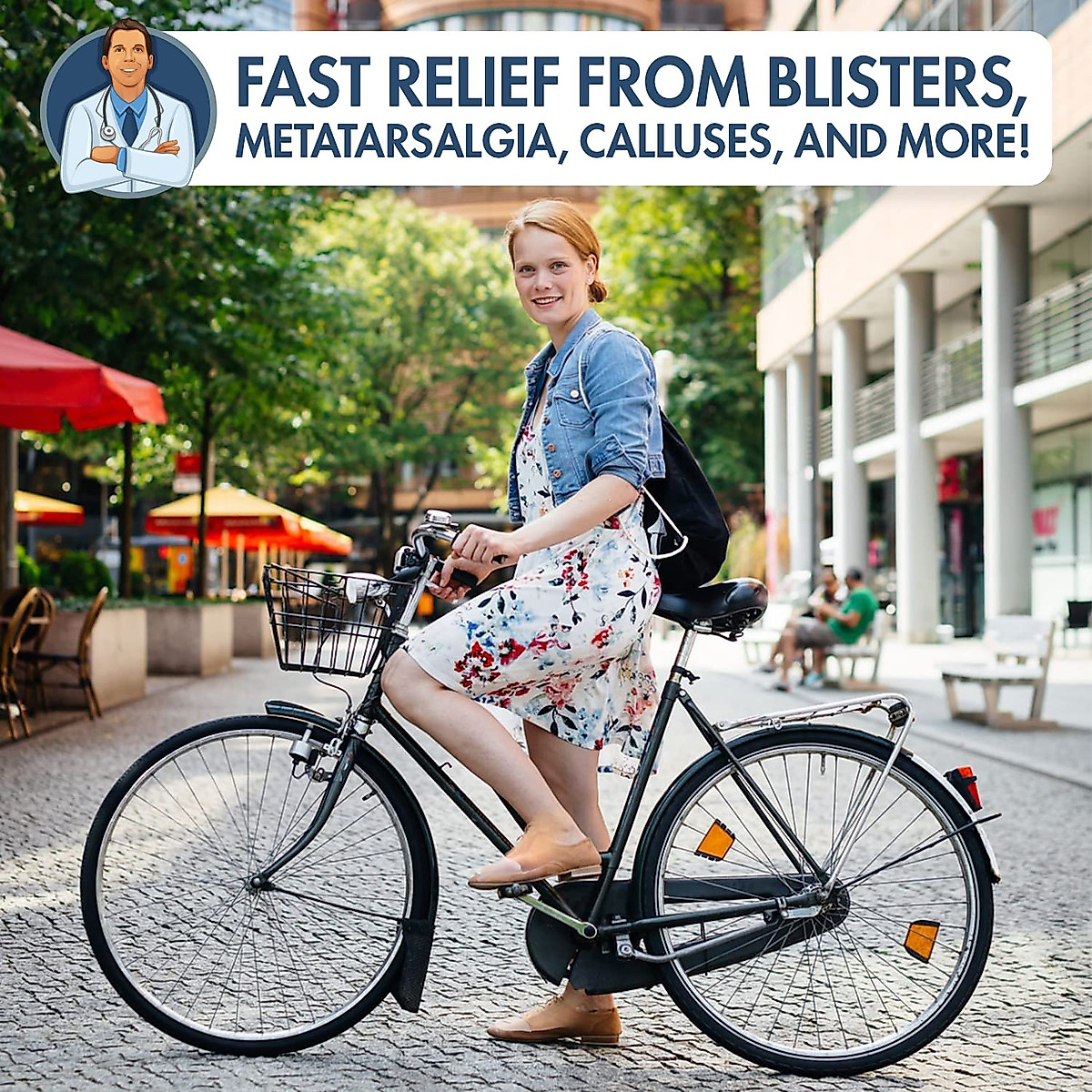 Dr. Frederick's Original All-Day Comfort Toe Sleeves - 4 Pieces - Breathable Gel Toe Protectors with Metatarsal Pads - Versatile Gel Toe Caps for Men & Women