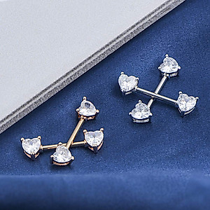 OUFER 2PCS 14G Surgical Steel Nipple Rings Barbell Heart CZ Nipple Rings Piercing for Women nippleshield Piercing Body Piercing