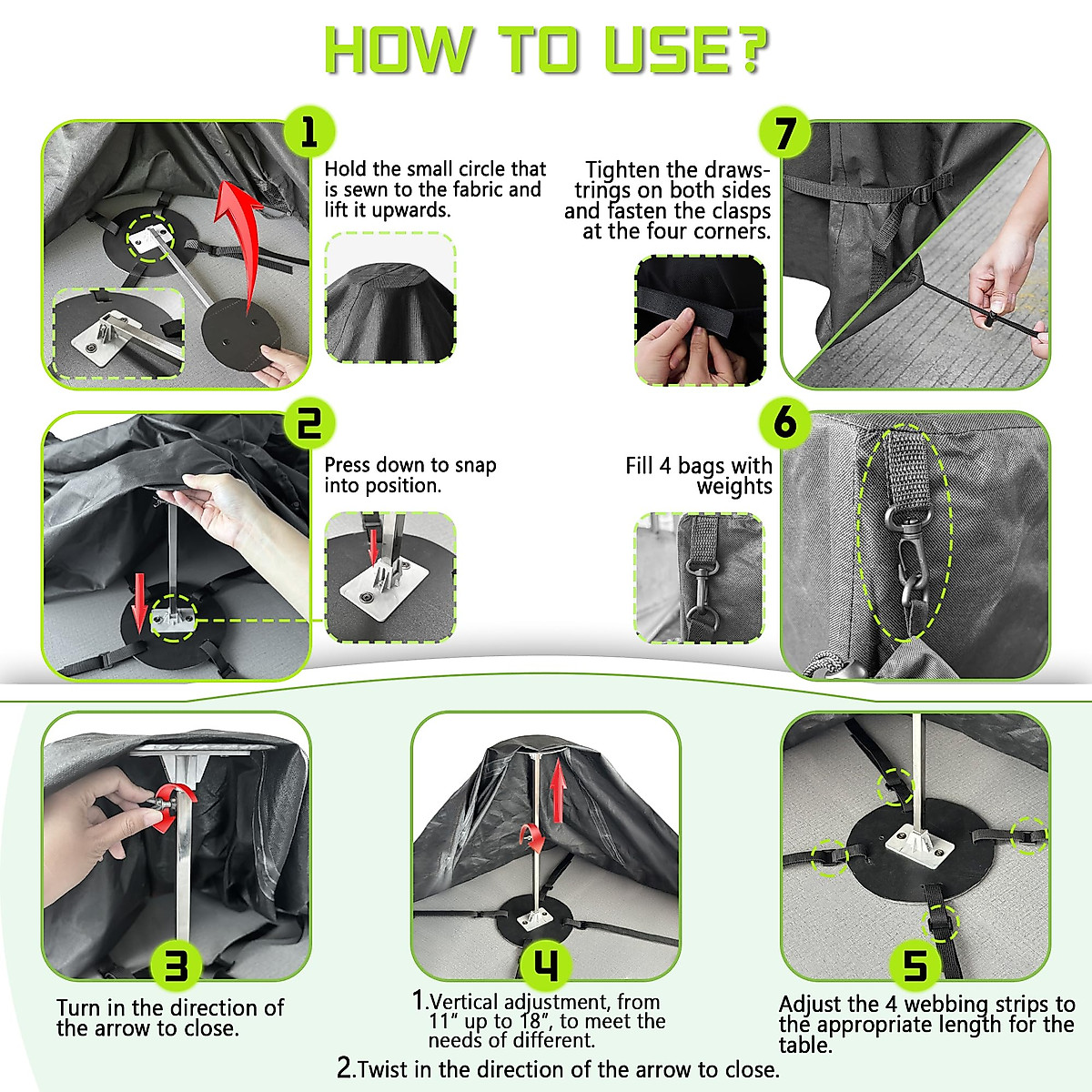 COMPANIONSHIPCOVER Patio Furniture Waterproof Cover Outdoor Rectangular Table Chairs Covers 124"Lx74"Wx28"H-Heavy Duty Dining Table Cover Black (Patented Product)