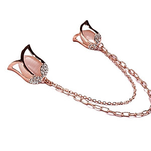 MJWDP Shirt Collar Pin Neck Brooch Chain Corsage Decoration Women's Button Pin Sweater Accessories Pin Accessories