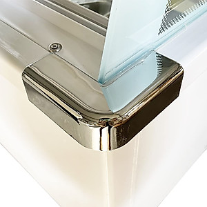 TECHTONGDA Commercial Ice Cream Chest Refrigerator Display Case Showcase Gelato Freezer With LED Light 220V 12 Pan