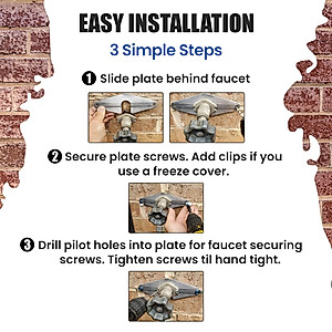 Hose Bib Buddy 2 Pack - Spigot Mounting Plate Hose Bib Repair Kit | Outdoor Faucet Repair Kit | Registered Original USA | SharkBite Hose Bib Mounting Plate | No Removal or Plumbing Required (2 Pack)