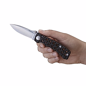 CRKT Ruger Go-N-Heavy Compact EDC Folding Knife with Sheath: Heavy Duty Outdoor, Everyday Carry, Plain Edge Blade, Thumb Stud, Liner Lock, Aluminum Handle, Nylon Sheath R1803