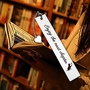 Funny Enjoy The Next Chapter Inspirational Bookmark Gifts for Women, Bookmarks for Girl Bookworm Sister Daughter Book Friend Friendship Gifts Sister Gifts