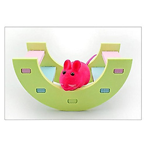 Hamster Toy Rainbow Bridge Seesaw - Small Pet Animals Wood Bridge Climb Playground Gift for Dwarf Syrian Hamsters Mice Rat (White)