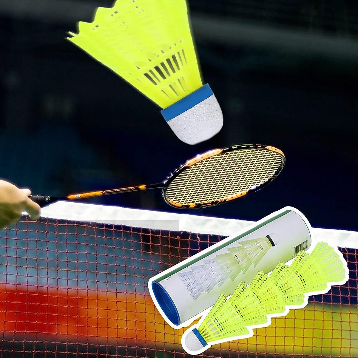 Shuttlecocks 6pcs Professional Badminton Ball Yellow Nylon Shuttlecocks Indoor Outdoor Sports Practice Training Badminton