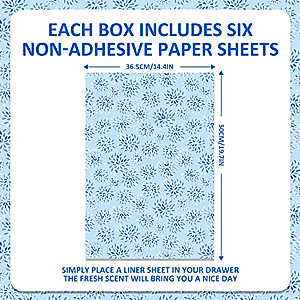 Drawer Liner, Scented Drawer Liner for Cabinet Drawers, Dresser Shelf, Linen Closet, Non Adhesive Scented Liners, Linen Scent 6 Sheets