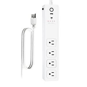 Zauzau ZigBee Smart Surge Protector Power Strips with 4 Individually switches USB Charger 16A 3000W Compatible with Alexa Google Home Philips HUE SmartThings Hub Required cETL Listed FCC Certified