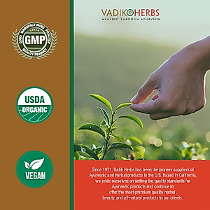 Vadik Herbs Triphala (Trifala) Powder Organic 100 Veg Capsules Immune System Support Supplements