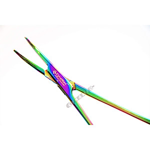 SET OF 2 HEMOSTAT FORCEPS 5" CURVED & STRAIGHT SERRATED PREMIUM GERMAN STAINLESS VETERINARY INSTRUMENT (CYNAMED)