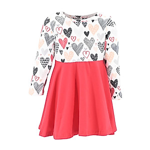 Unique Baby Girls Valentines Day Fashion Hearts Tutu Dress (8Y, Red)