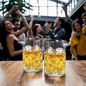 Tebery Seamless Crystal Cocktail Mixing Glass for Stirring Drinks, 16Oz Thick Bottom Bar Mixing Pitcher, Stirring Glass Drink Maker for Bar, Bartenders