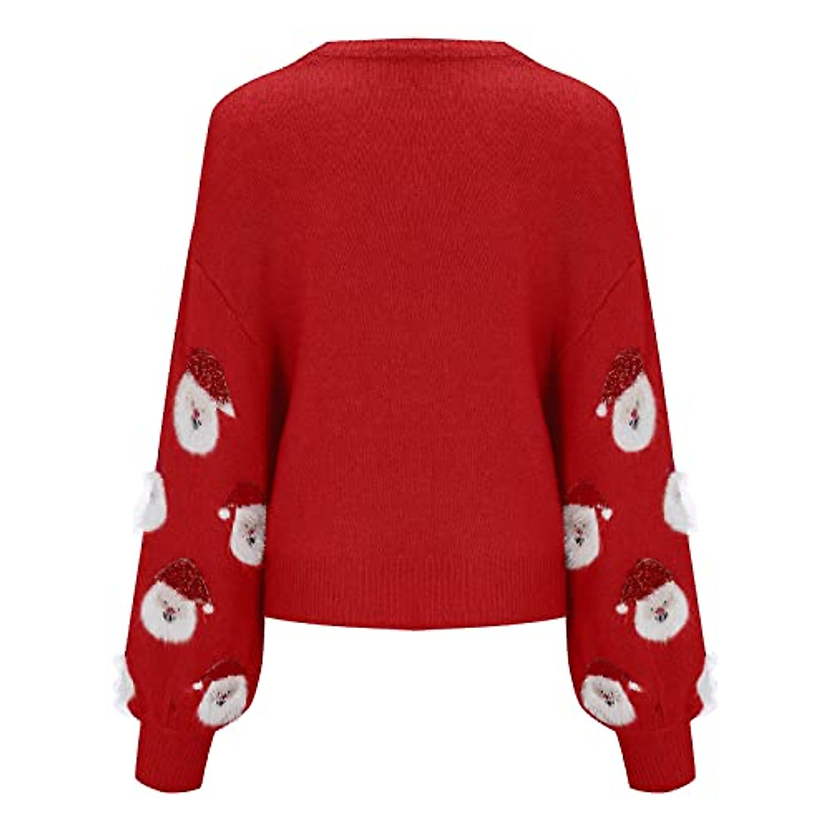 iLH Christmas Sweater for Women Cute Merry Xmas Santa Claus Holiday Cozy Knit Pullover Crewneck Sweatshirts Tops